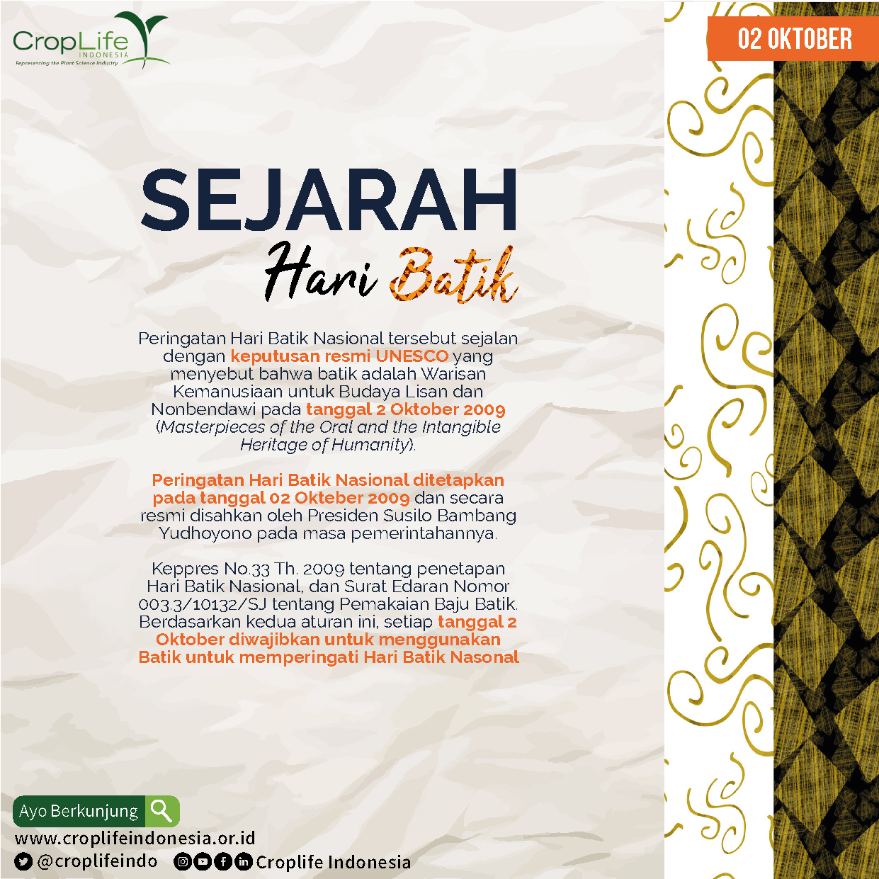 Hari Batik Nasional – CropLife Indonesia