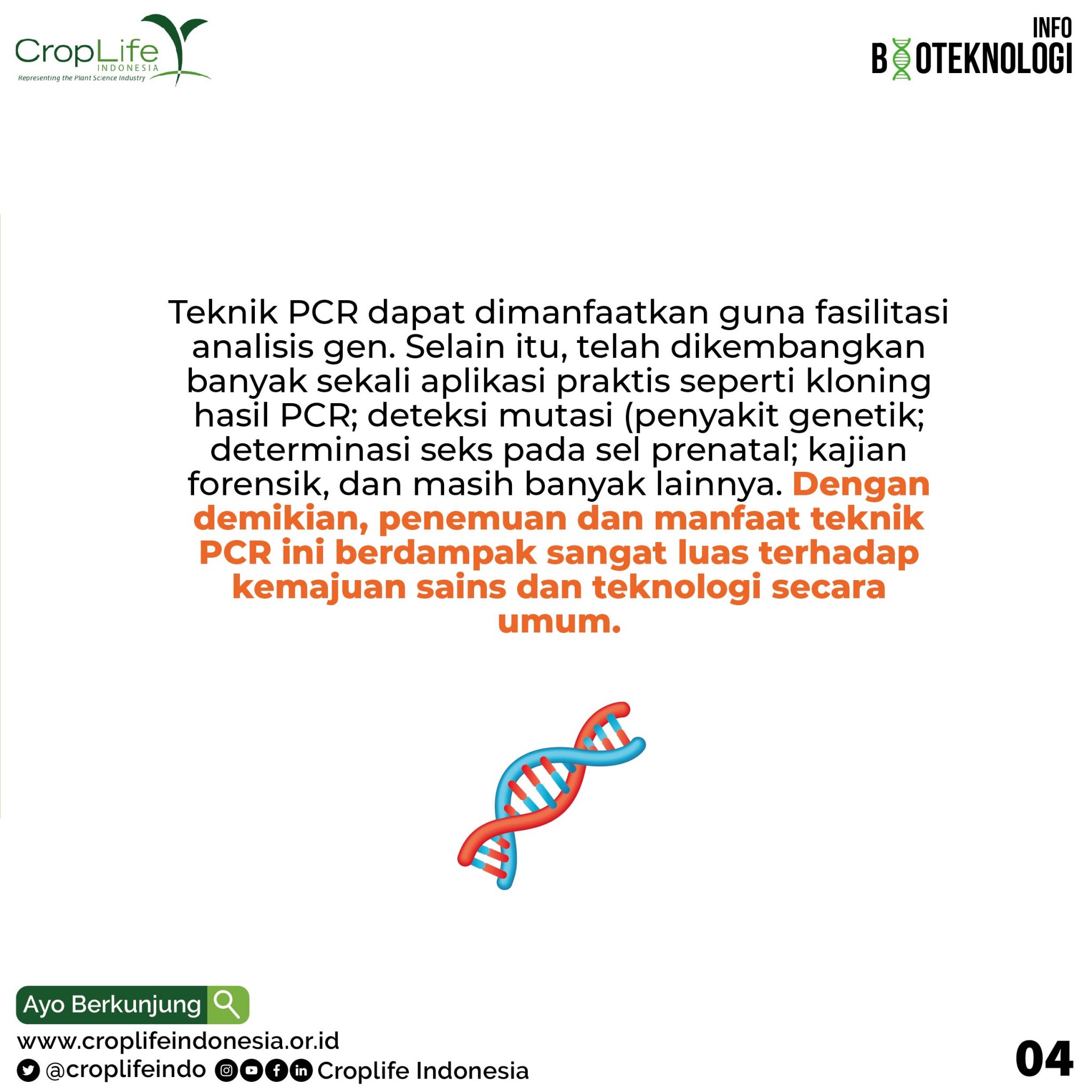 Apa itu Polymerase Chain Reacton (PCR) – CropLife Indonesia